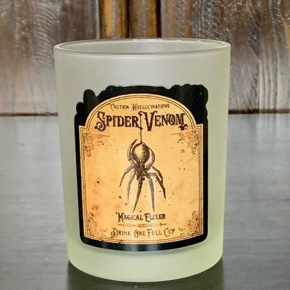 Holiday | Spider Venom Magical Elixir Frosted Glass Halloween Tealight ...